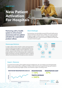 Case Study - New Patient Activation Hospitals - Dreamscape Marketing